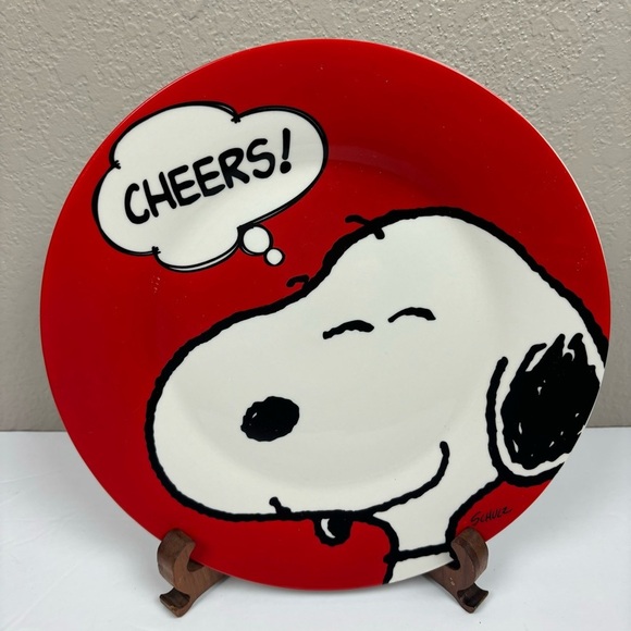 Snoopy | Accents | Snoopy Cheers Shultz Signature Collectors Plate ...